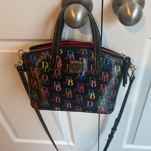 Dooney & Bourke | Bags | Db75 Ruby Multi Colored Crossbody Black Multi ...